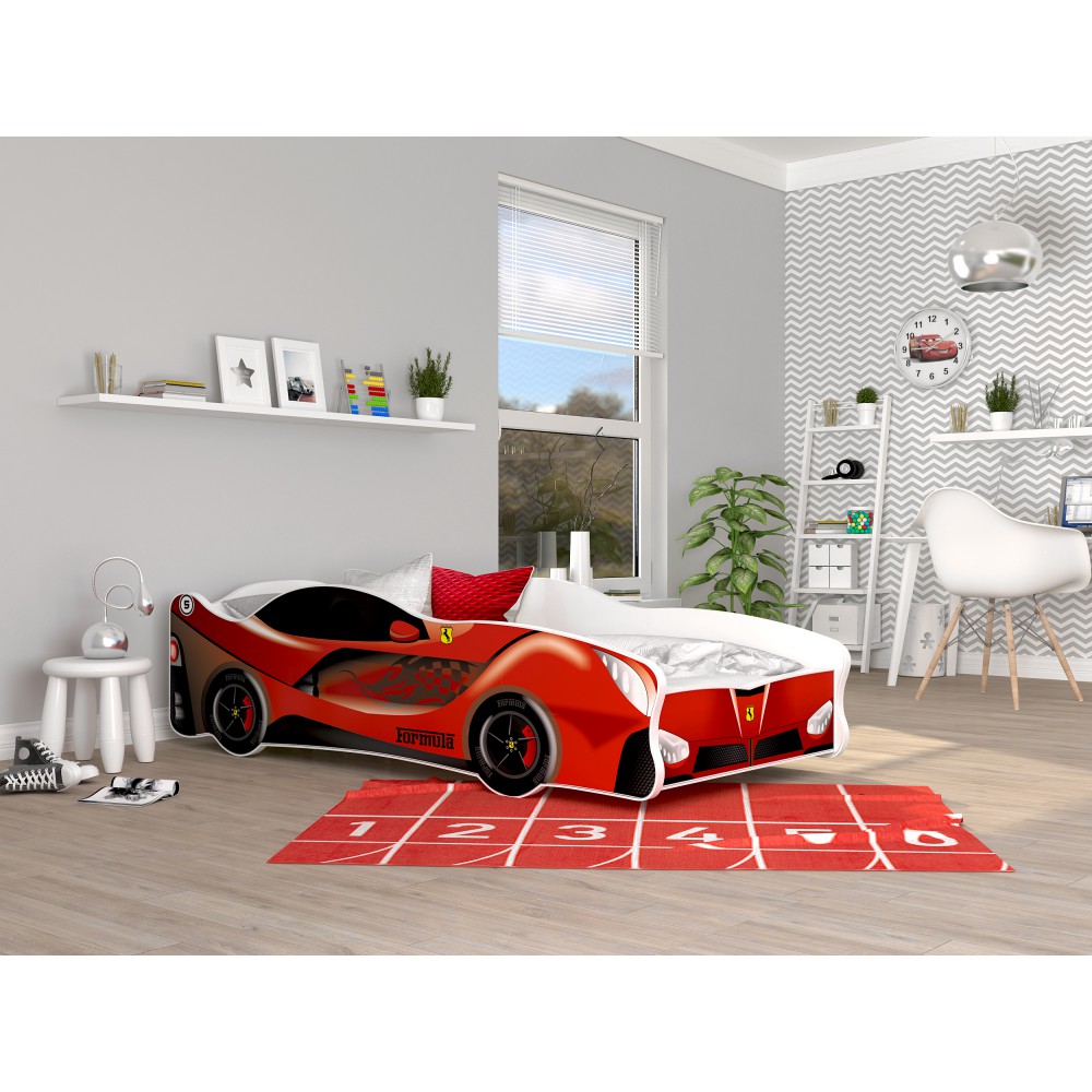 Lit Enfant Voiture 80x160 Ferrari - Lit voiture - Kids Literie